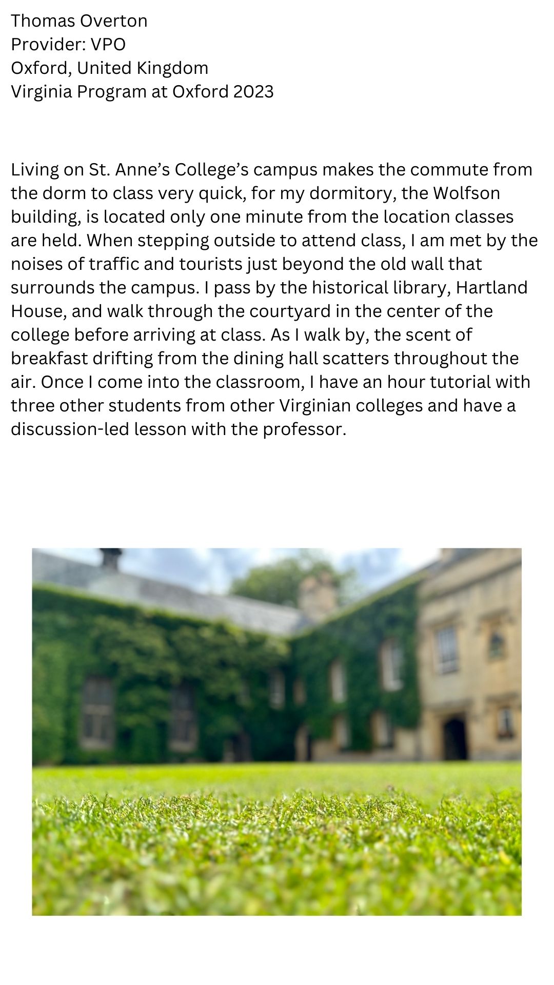 Thomas Overton: Post 2 – Global Tigers